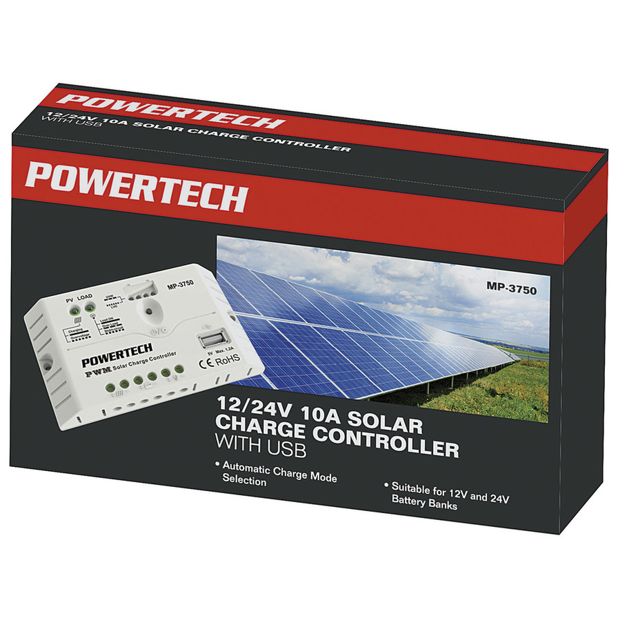 Solar Charge Controller - Powertech 12/24V 10A USB — Folders