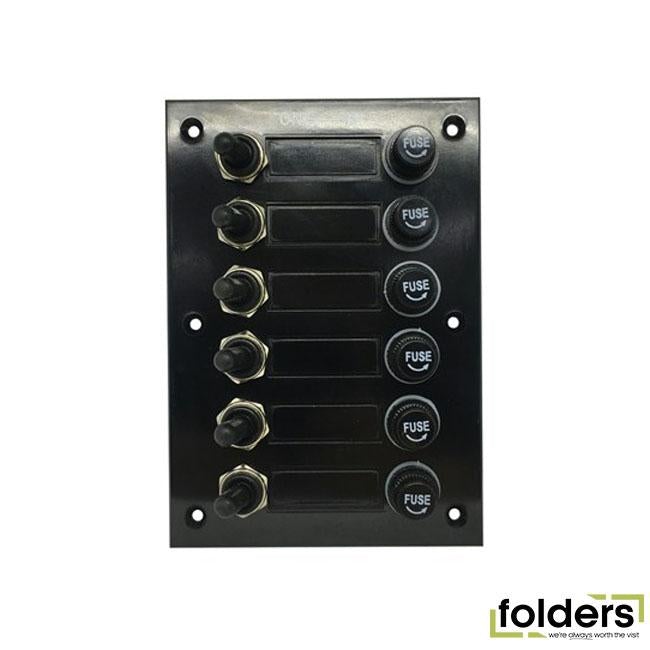 6-way switch panel with fuses and ingress protection — Folders