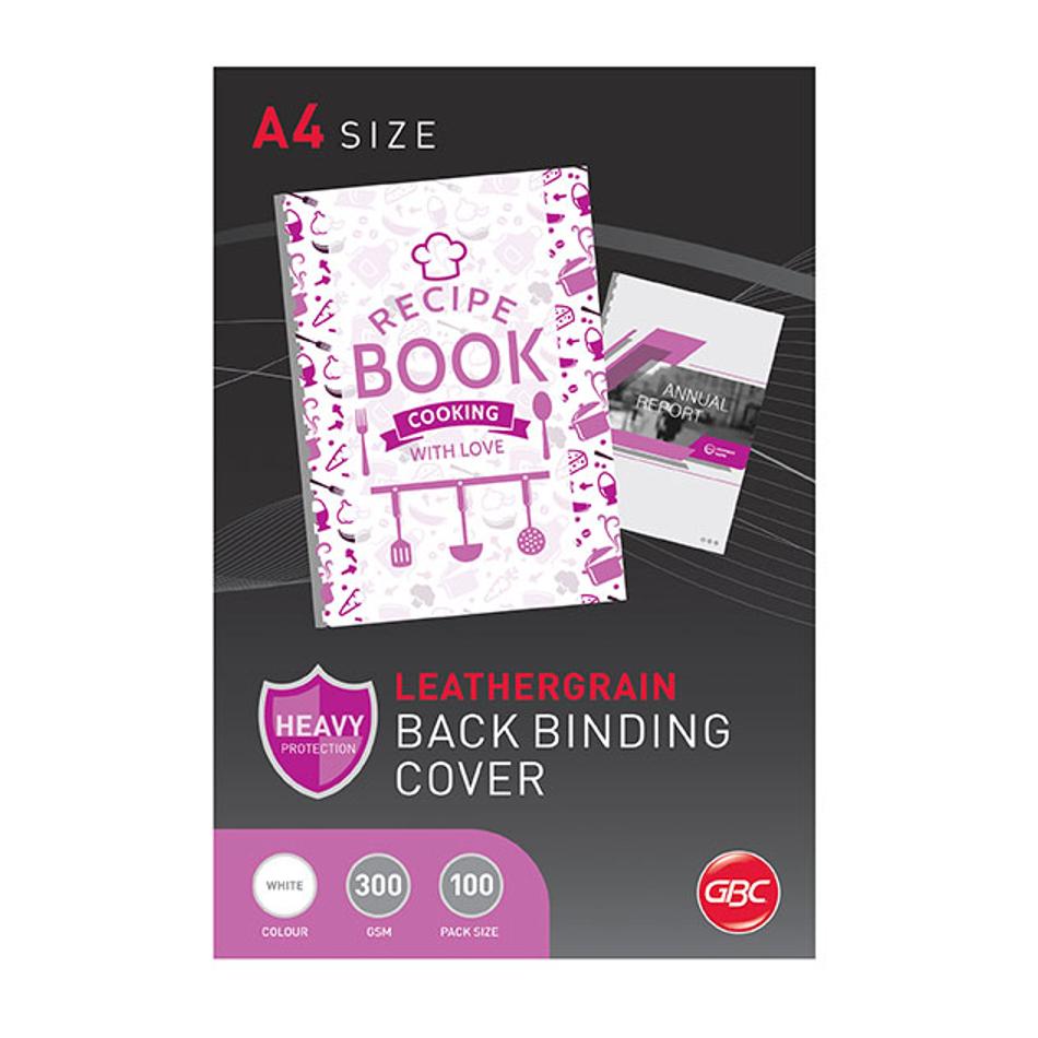 Gbc Binding Cover A4 L/Grain White Pk100 BCL300W100 — Folders