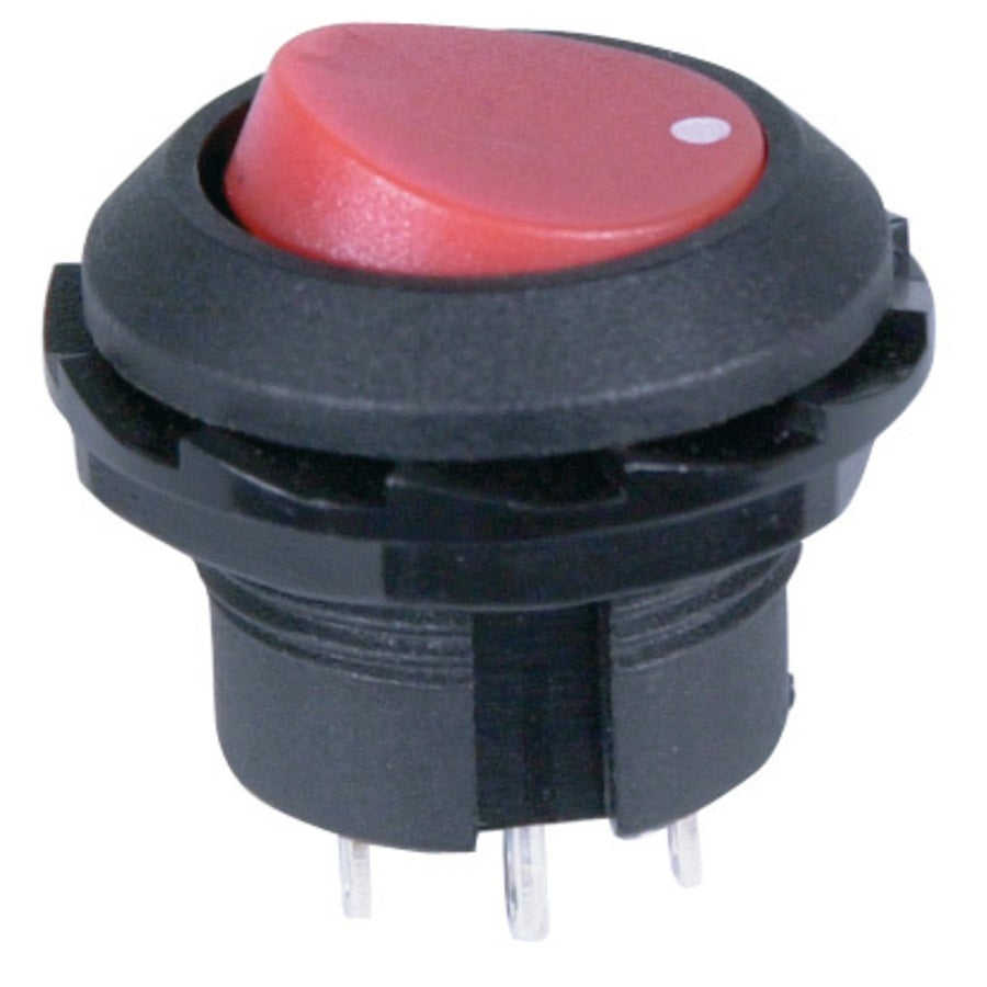 Round Rocker Switch - Red Actuator — Folders
