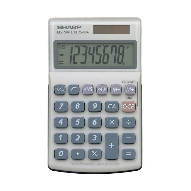 Sharp EL-240SAB Twin Power Pocket Calculator — Folders